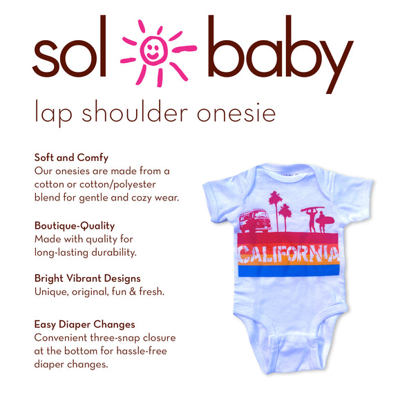 California 4-Color Stripe Bodysuit now at Sol Baby!