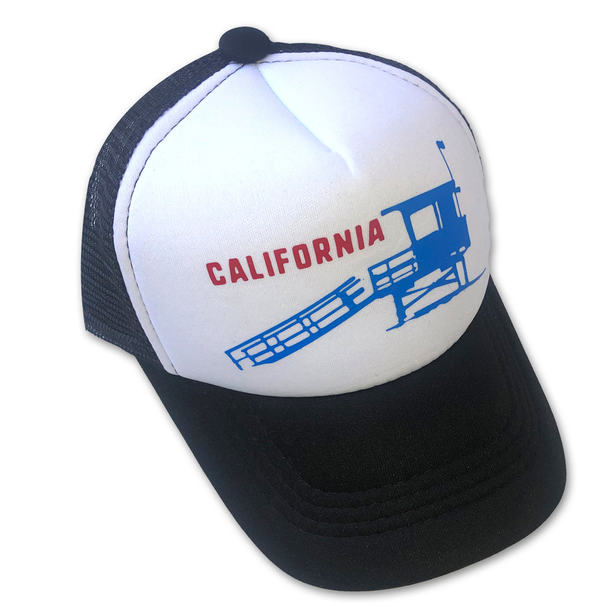California Lifeguard Tower Trucker Hat now at Sol Baby!